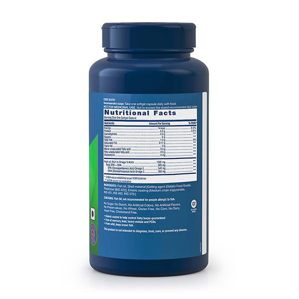 Buy GNC Triple Strength Fish Oil 750 mg Softgel 120's Online at Best ...