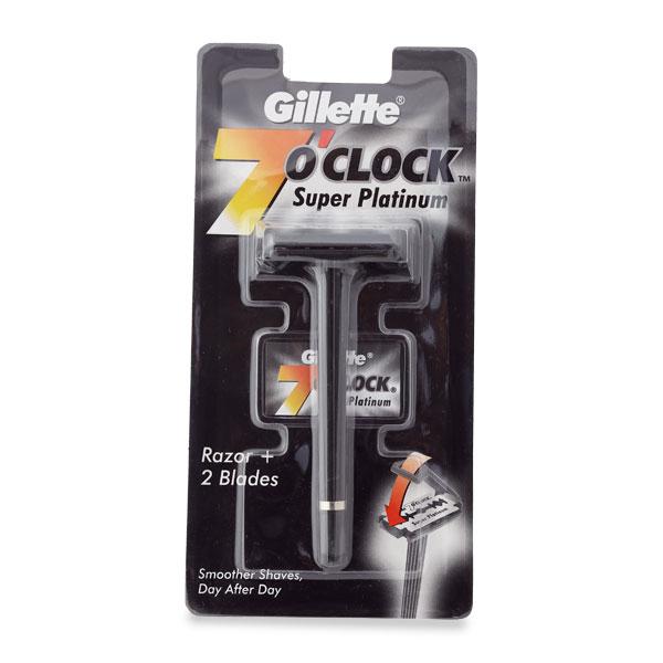 Buy Gillette 7 'o' Clock Super Platinum Razor + 2 Blades online at best ...