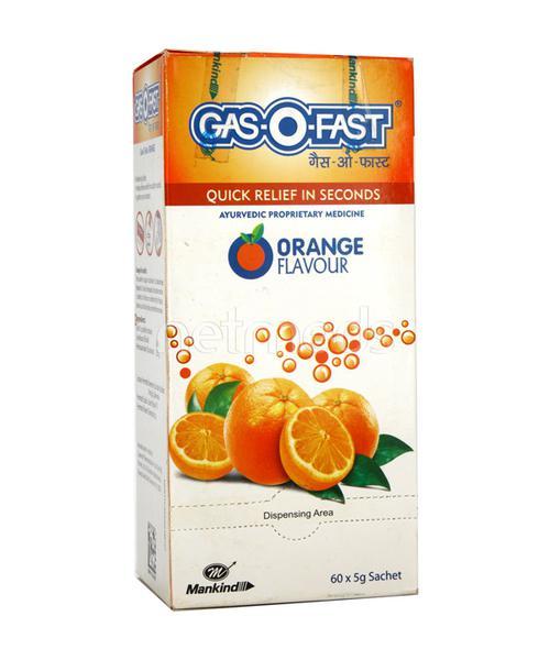 Buy Gas-O-Fast Sachet - Orange Flavour (Pack of 60 X 5 gm) Online at ...