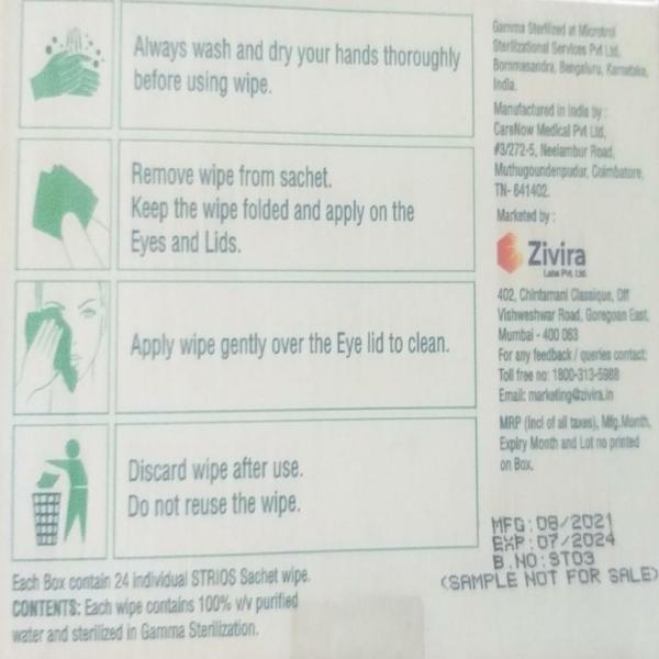 Buy Zivira Strios Lid Wipes 24's Online at Best Price - Facial Wipes ...