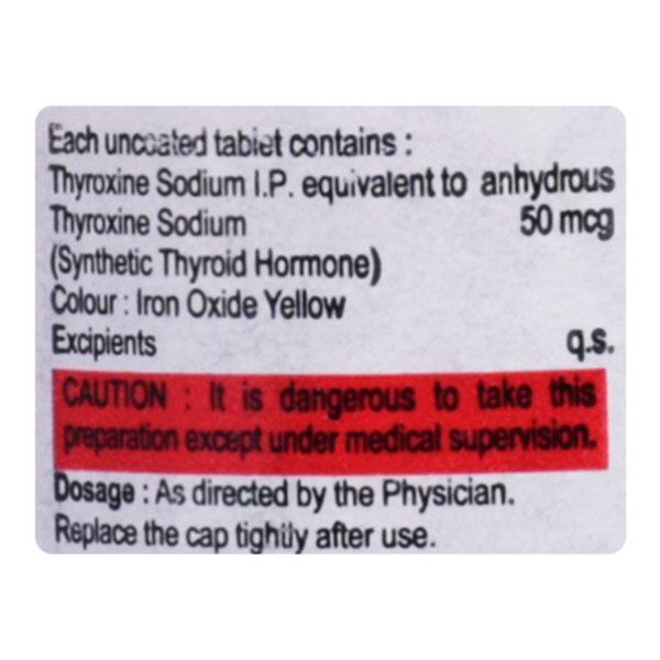 Buy Thyrorich 50mcg Tablet 100'S Online at Upto 25% OFF | Netmeds