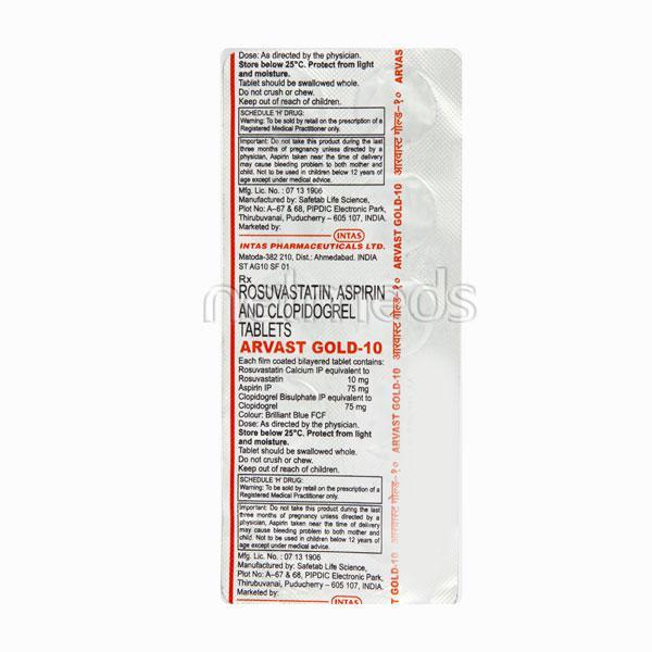 Arvast Gold 10mg Tablet 10'S