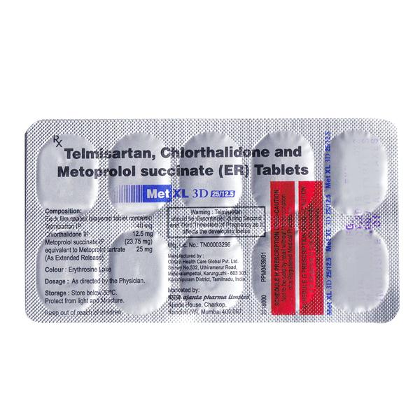 MET XL 3D 25/12.5 Tablet 10'S