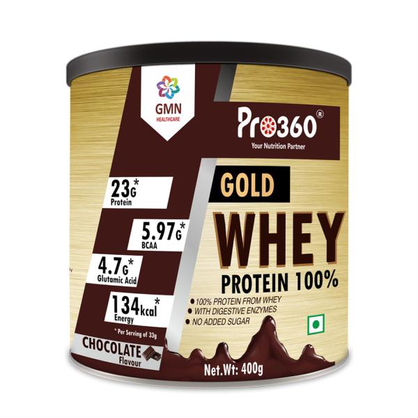 Buy Pro360 Gold Whey 100% Protein Powder - Chocolate Flavour 400 gm ...