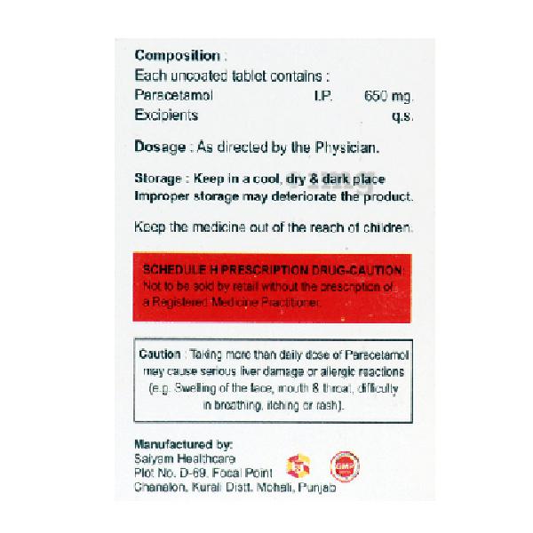 PARACURE 650 Tablet 10's