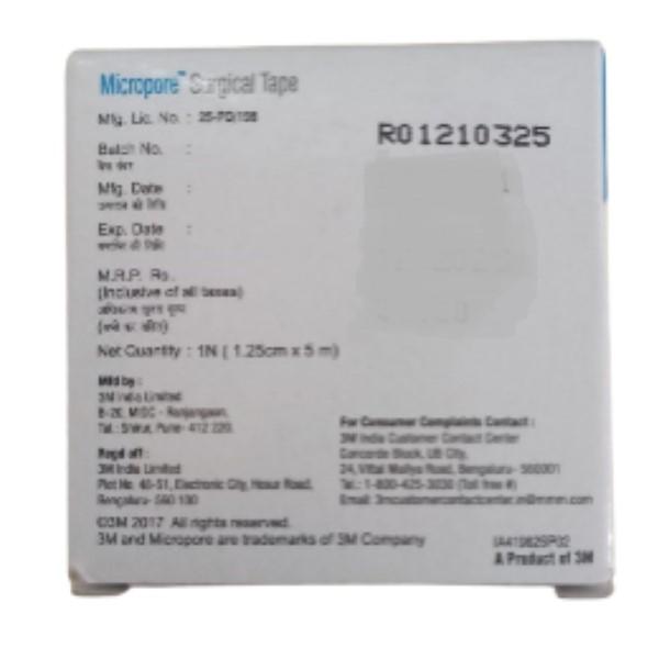 Buy 3M Micropore Adhesive Surgical Tape - (1.25 cm x 5 m) (1530-S-0) 1 ...