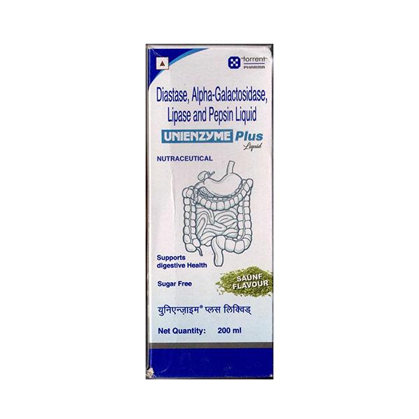 UNIENZYME PLUS SAUNF FLAVOUR SUGAR FREE Liquid 200ml - Buy Medicines ...
