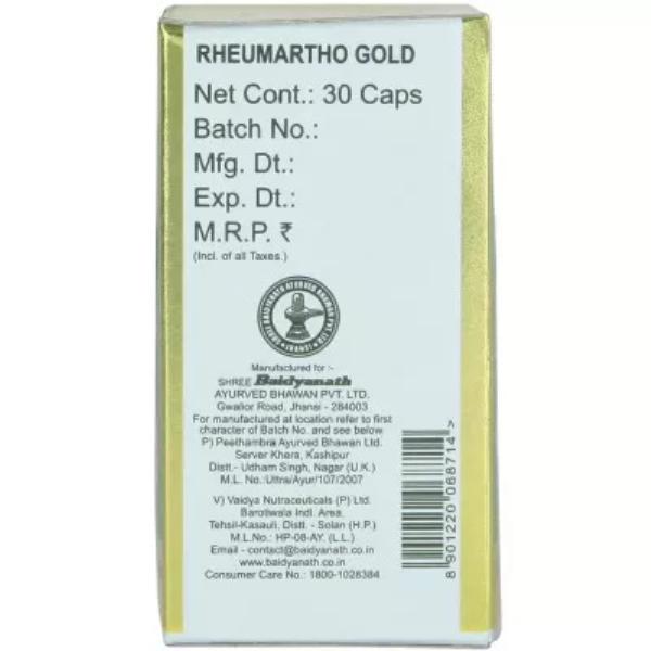 Buy Baidyanath Rheumartho Gold Capsule 30's Online at Best Price - Pain ...