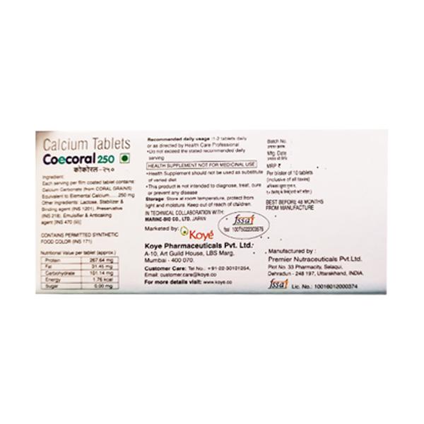 Coecoral 250mg Tablet 10'S