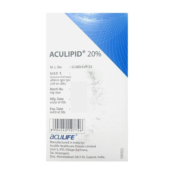 Buy ACULIPID (VET) 20% Infusion 250ml Online at Upto 25% OFF | Netmeds