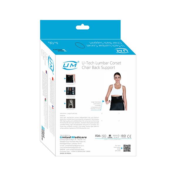 Buy UM U-Tech Lumbar Corset Chair Back Support (A06) (M) 1's Online at ...