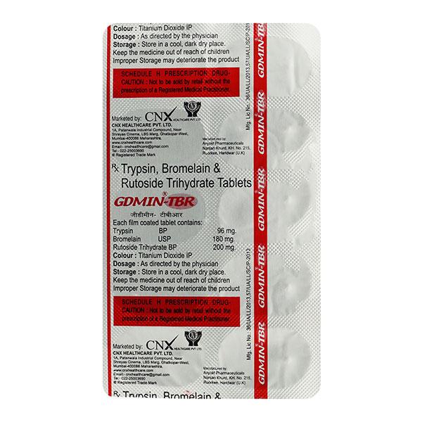 Buy GDMIN TBR 180/96/200 Tablet 10's Online at Upto 25% OFF | Netmeds