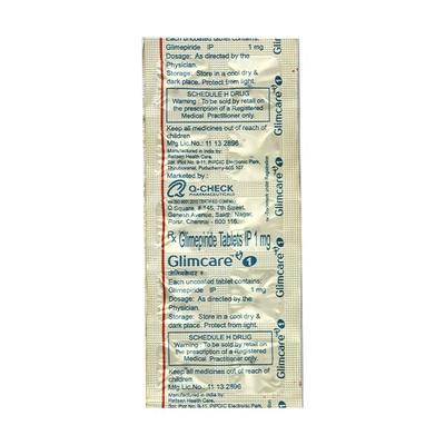 Glimcare 1mg Tablet 10'S