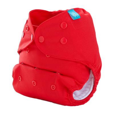 Bumberry Reusable Diaper Cover with 1 Natural Bamboo Cotton Insert - Red