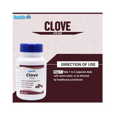 Buy Healthvit Clove 470 mg Capsule 60's Online at Discounted Price ...