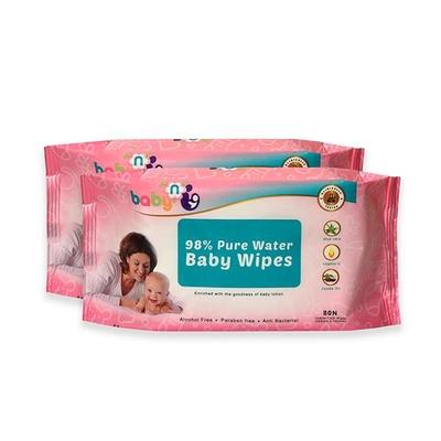 BabyNu 98% Pure Water Wipes (Pack of 2 x 80's)