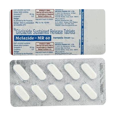 Mclazide MR 60mg Tablet 10'S Price, Uses, Side effects, Substitutes ...
