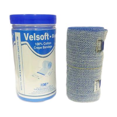 Buy Velsoft Blue Cotton Crepe Bandage (205100) (10 cm x 4 mtr) 1's Online at Discounted Price ...