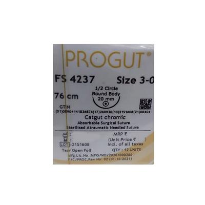 Dolphin Progut Catgut Chromic Suture (FS 4237) (3-0) (76 cm) 1's