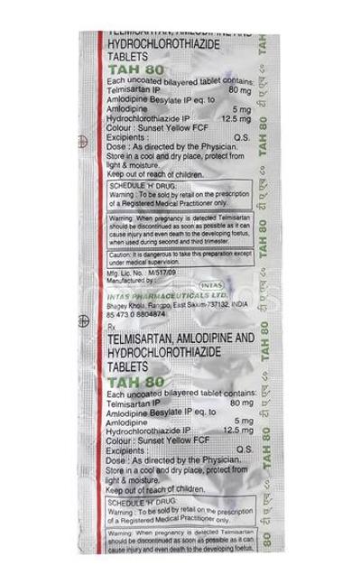 TAH 80mg Tablet 10'S