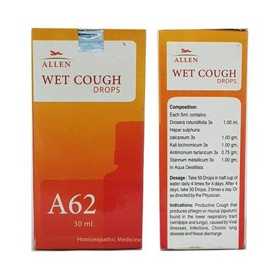 Buy Allen A62 Wet Cough Drops 30 ml online at best price-Homeopathy