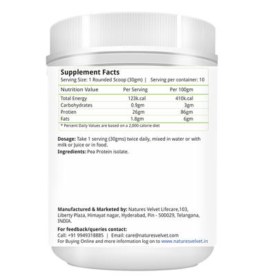 Natures Velvet 100% Vegan Protein Powder - Unflavoured Powder 300 gm