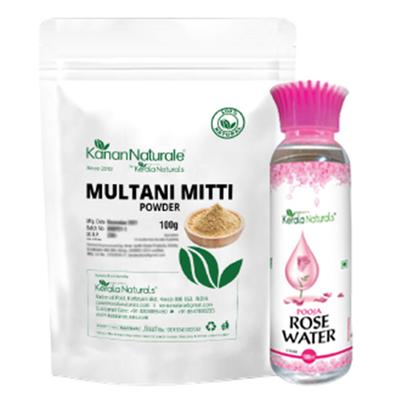 Buy Kerala Naturals Multani Mitti Powder 100 gm + Rose Water 100 ml 1's ...