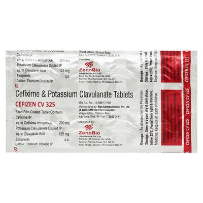 Buy CEFIZEN CV 325 Tablet 10's Online at Upto 25% OFF | Netmeds
