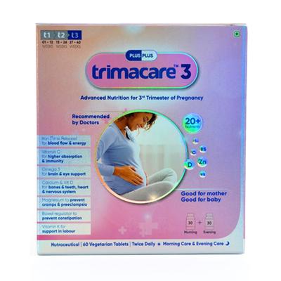 Plus Plus Lifesciences Trimacare 3 Veg Tablet (Morning 30's + Evening 30's)