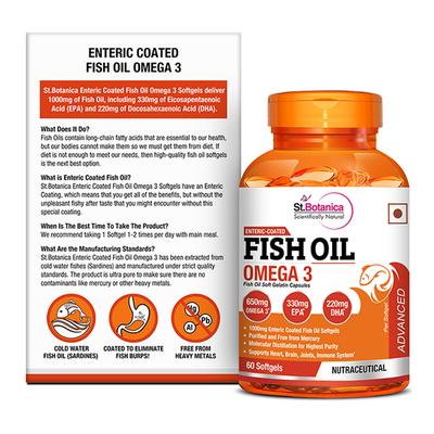 St.Botanica Enteric-Coated Fish Oil Omega 3 Softgels 60's