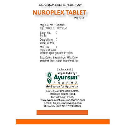 Ayursun Nuroplex Tablet (Pack of 5 x 30's)