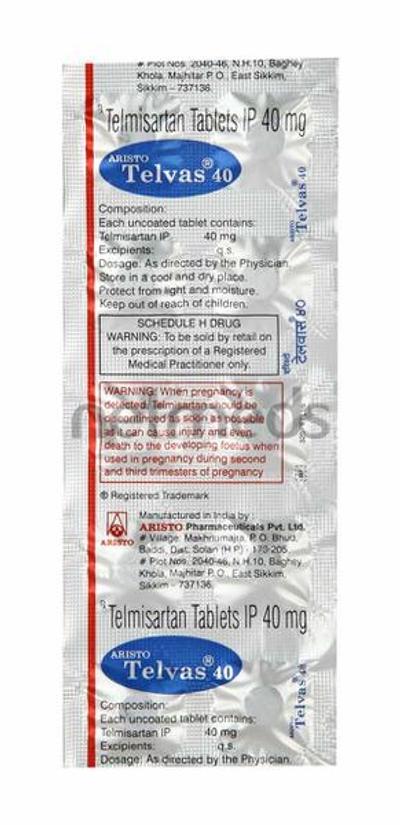 Telvas 40mg Tablet 10'S