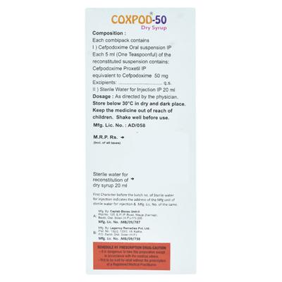 Coxpod 50 Pineapple Flavoured Dry Syrup 30ml
